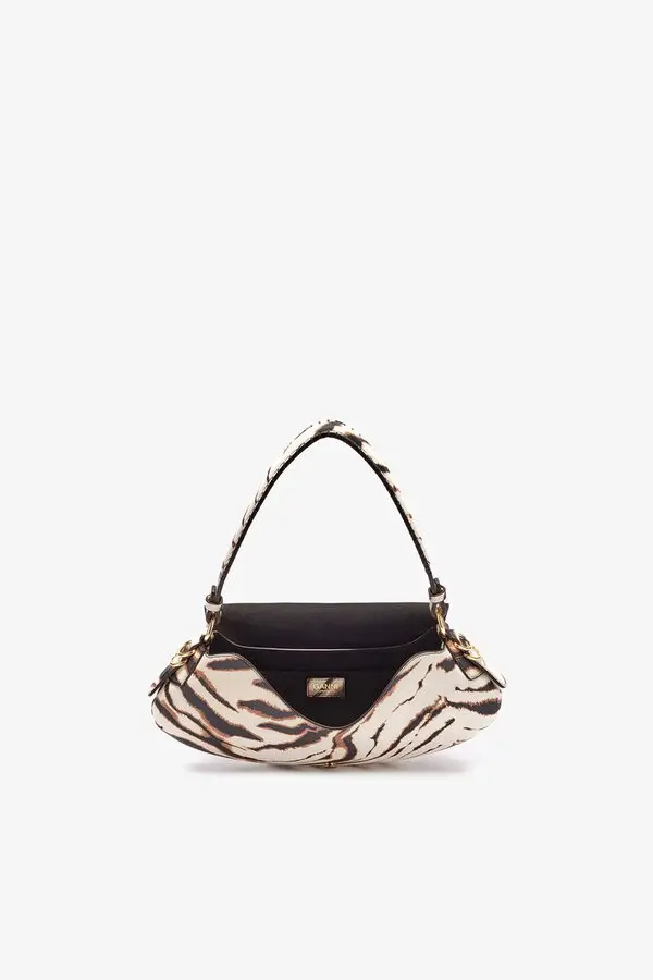 GANNI B-kat Printed Shoulder Bag - Egret