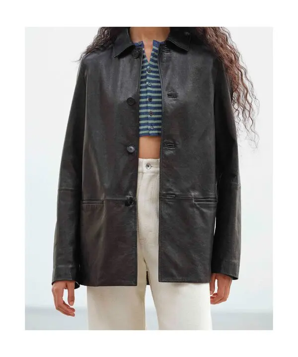 Auralee Textured Leather Blouson
