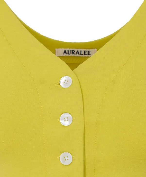 Auralee Sleeveless Vest With Button Detail