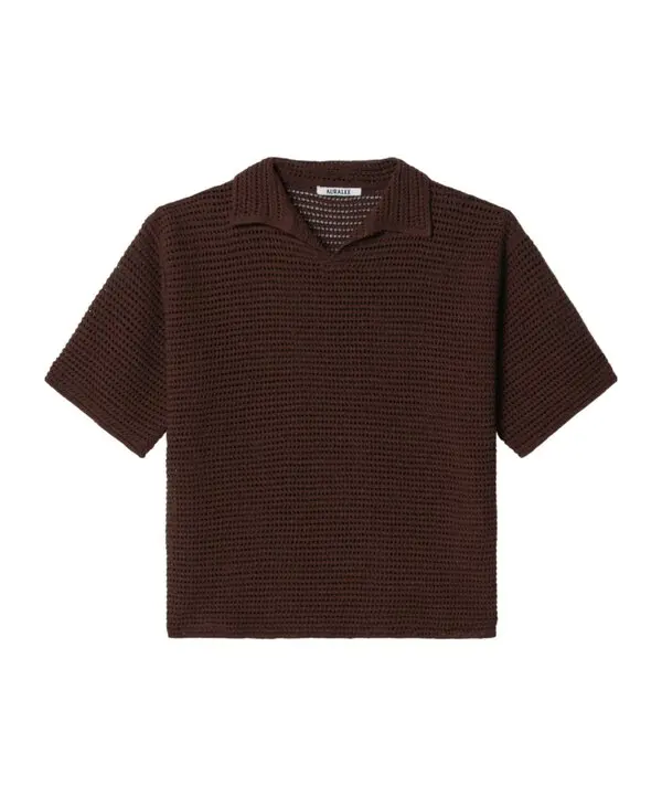 Auralee Open-knit Polo Shirt