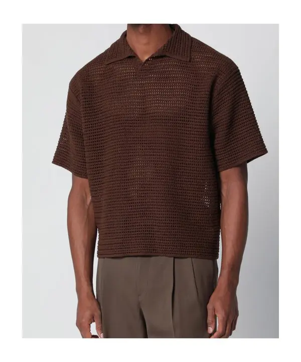 Auralee Open-knit Polo Shirt