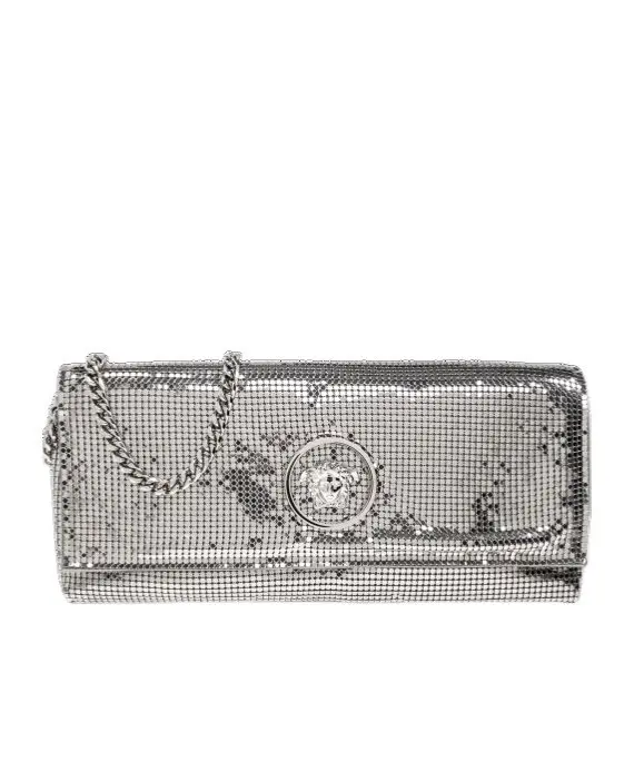 Versace Embellished Chain-linked Clutch Bag