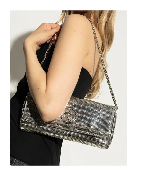 Versace Embellished Chain-linked Clutch Bag