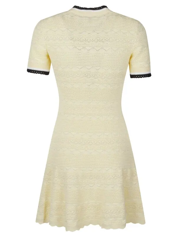 SELF-PORTRAIT Pointelle Knit Mini Dress