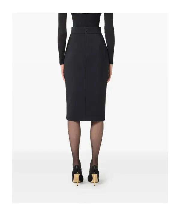 Elisabetta Franchi Zip-front Crêpe Midi Skirt