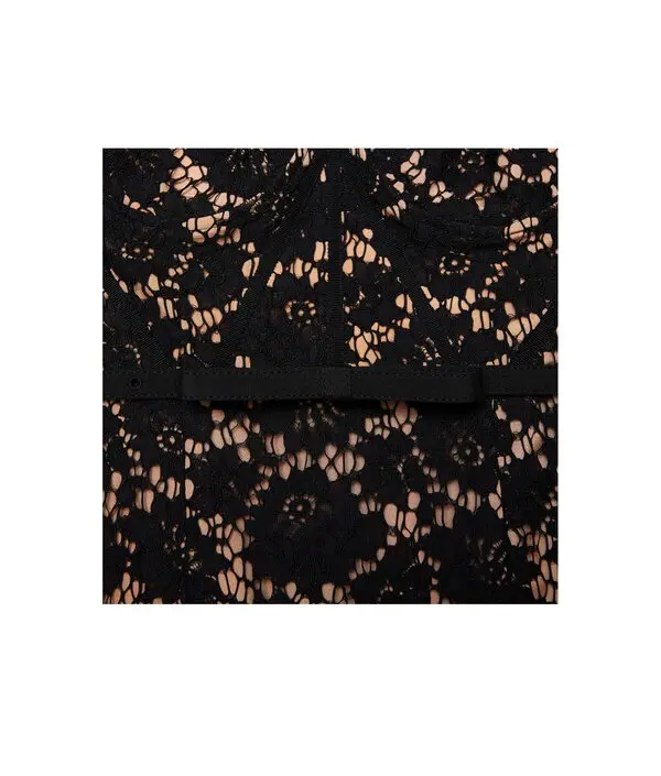 SELF-PORTRAIT Fine Lace Midi Dress With Detachable Belt