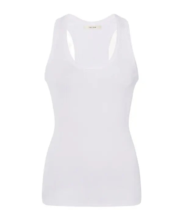 THE ROW Cendrea Ribbed Racerback Tank Top - White