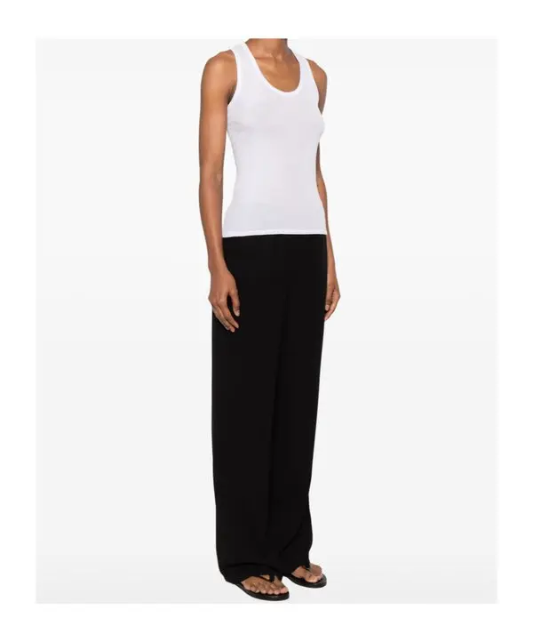 THE ROW Cendrea Ribbed Racerback Tank Top - White