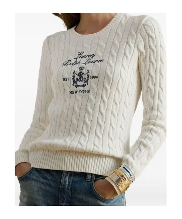 Polo Ralph Lauren Cable Knit Sweater With Logo Embroidery