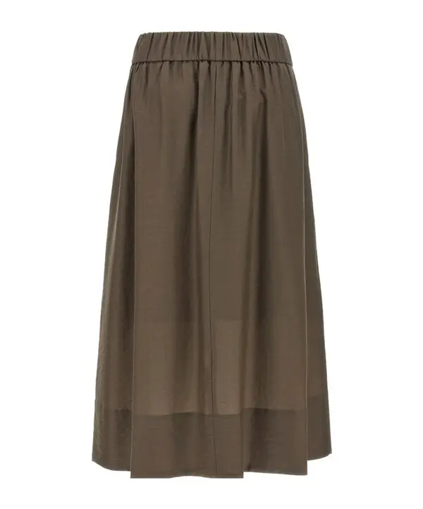 Peserico Pleated A-line Midi Skirt