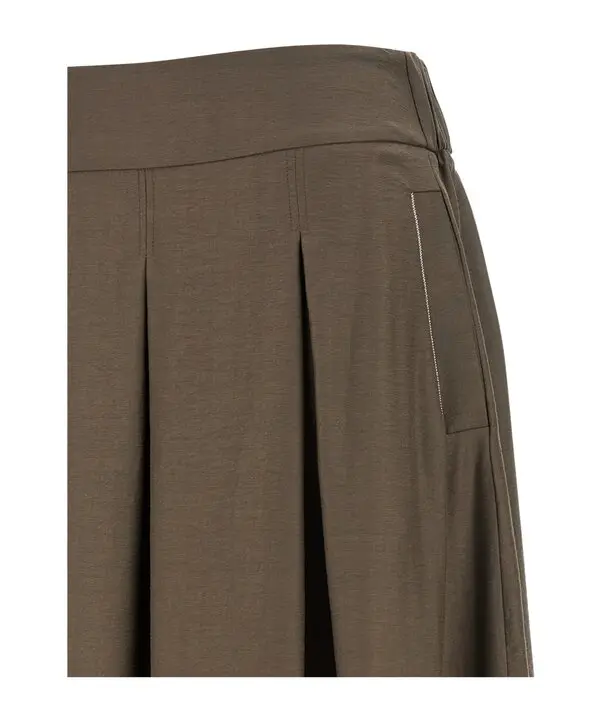 Peserico Pleated A-line Midi Skirt