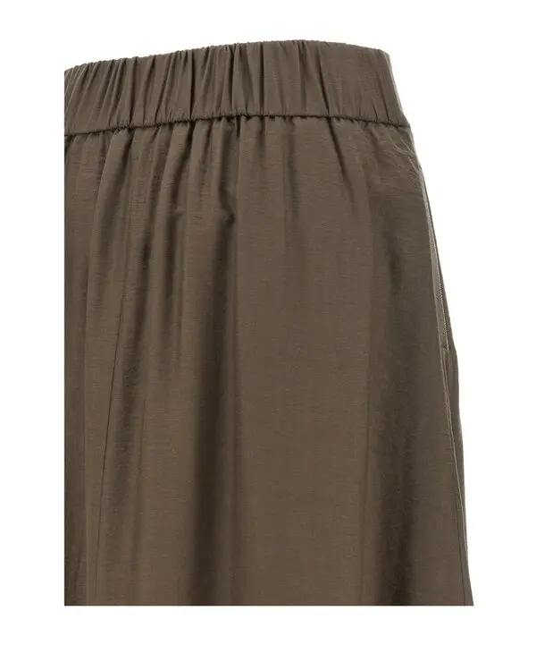 Peserico Pleated A-line Midi Skirt