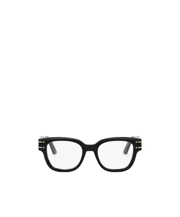 Dior Rectangle Frame Eyeglasses With Logo Detail - Black