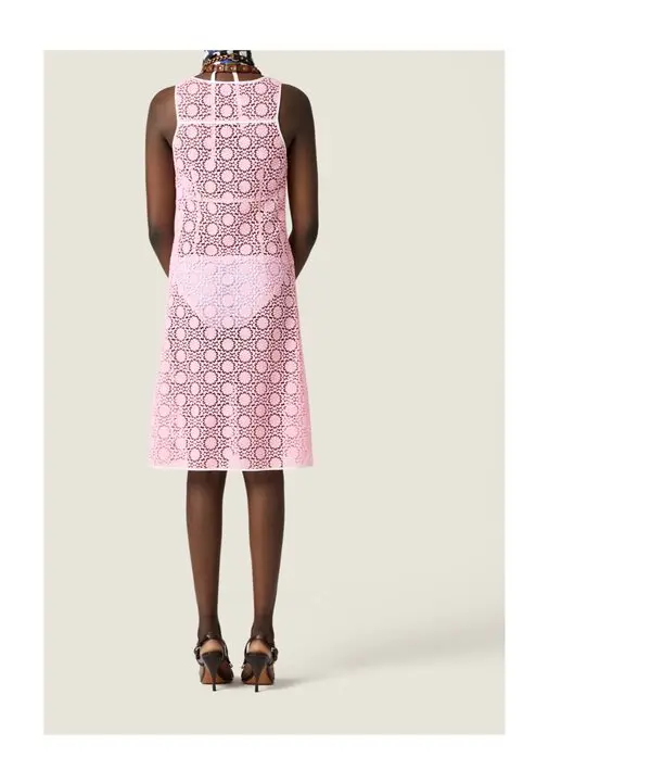 Miu Miu Sleeveless Poplin Dress With Detachable Petticoat