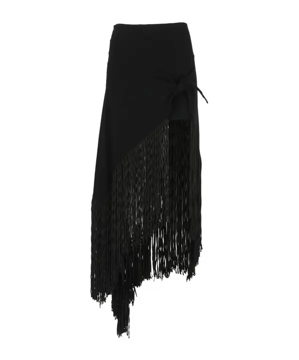Philosophy Di Lorenzo Serafini Asymmetric Fringed Skirt - Black