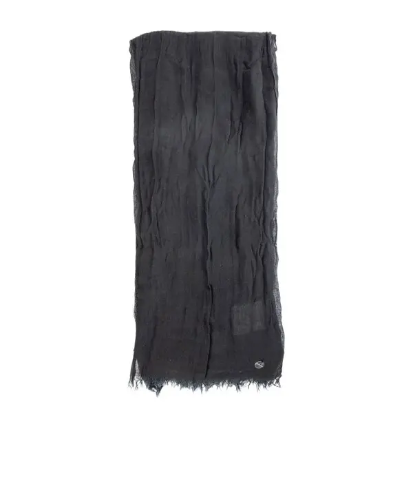 ANN DEMEULEMEESTER Wrinkled Transparent Scarf - Black
