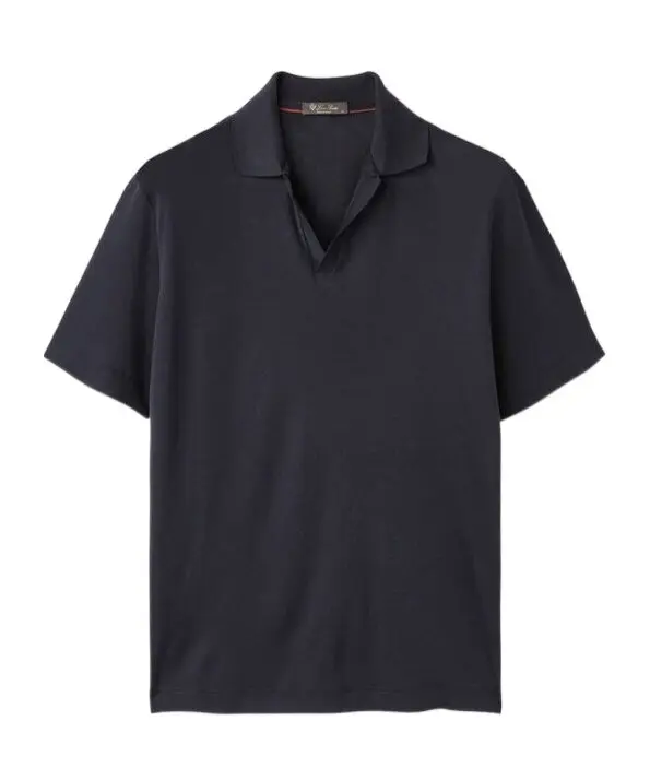 Loro Piana Short-sleeved Polo Shirt - Navy Blue