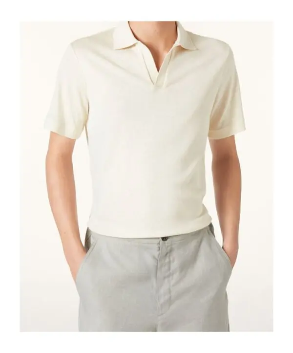 Loro Piana Polo Shirt With Lapel Short Sleeve - Almond