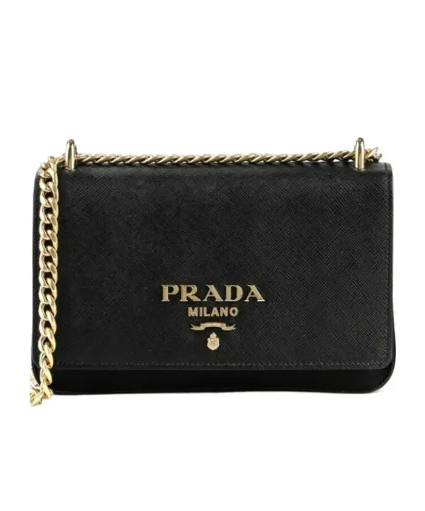 Prada Logo Shoulder Bag With Chain Strap