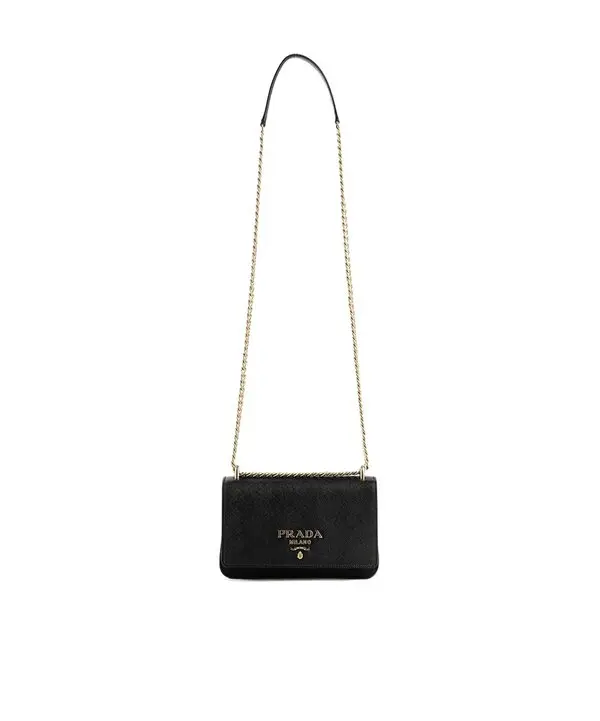 Prada Logo Shoulder Bag With Chain Strap