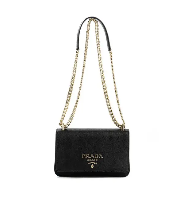 Prada Logo Shoulder Bag With Chain Strap