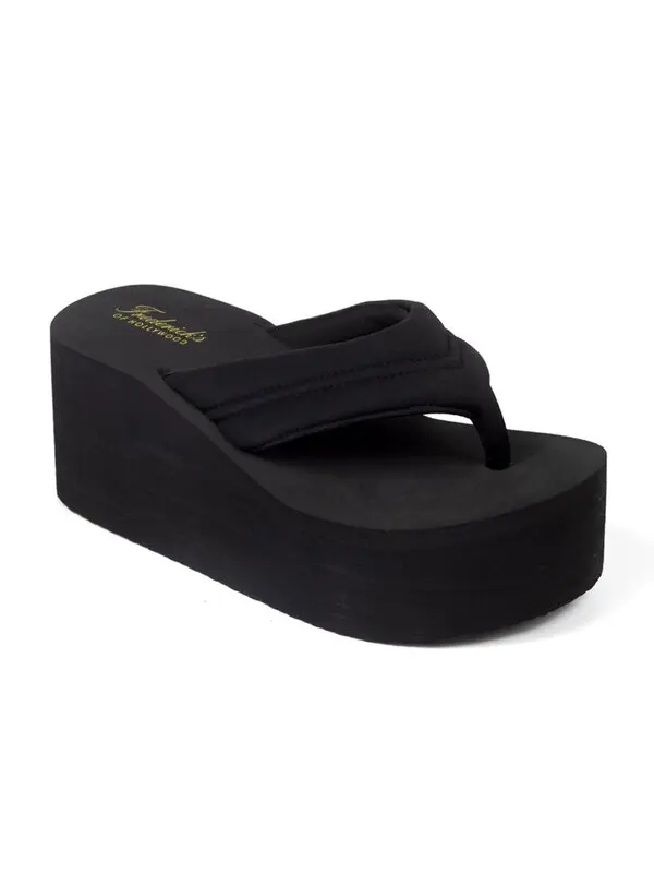 Frederick's Of Hollywood Alita Chunky Platform Wedge Thong Sandal
