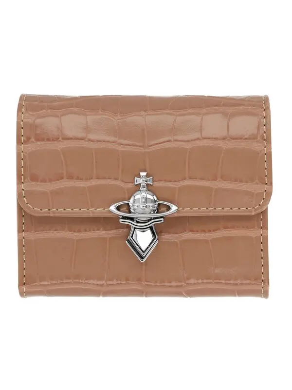 VIVIENNE WESTWOOD Orb Clasp Wallet - Brown