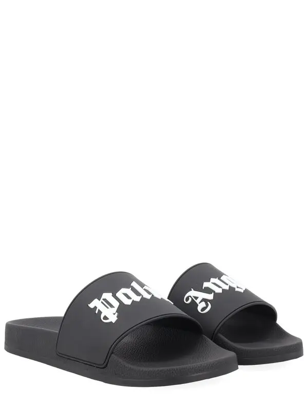 Palm Angels Logo Slides - Black