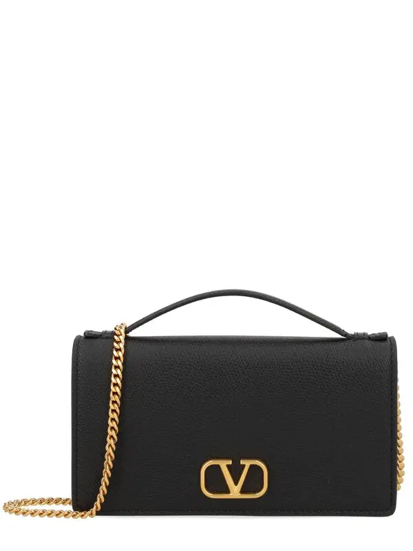 Valentino Garavani Portafoglio Con Catena "vlogo Signature - Black