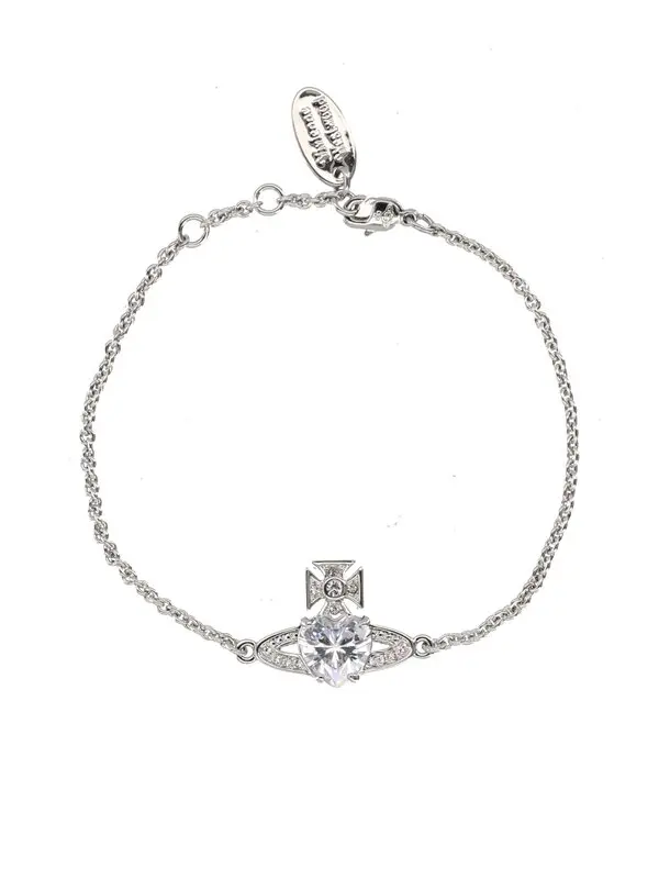 VIVIENNE WESTWOOD Ariella Orb Bracelet With Crystal Heart - Silver