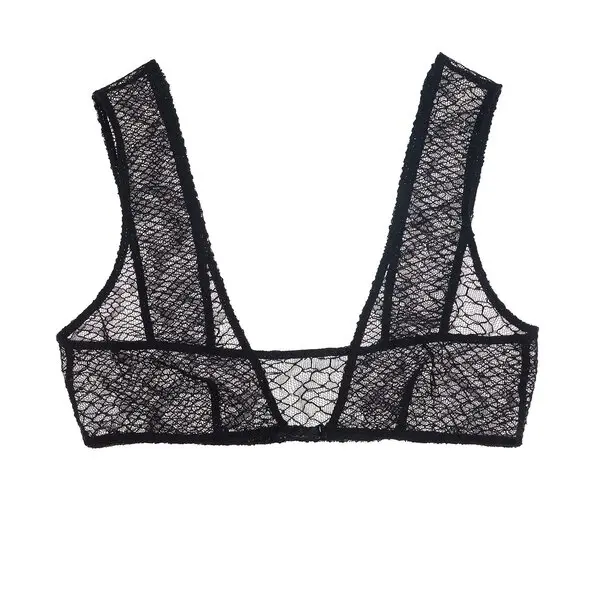 LUNATIC FEMME Sheathe Snake Lace Plunge Bra - Black