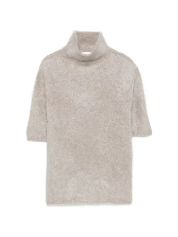 Soft Goat Cashmere Turtle-neck Sweater - Beige