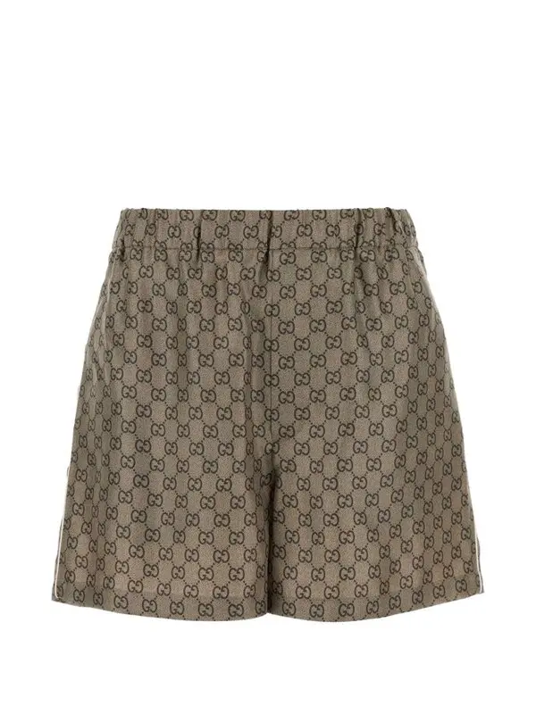 Gucci Gg Print Silk Shorts