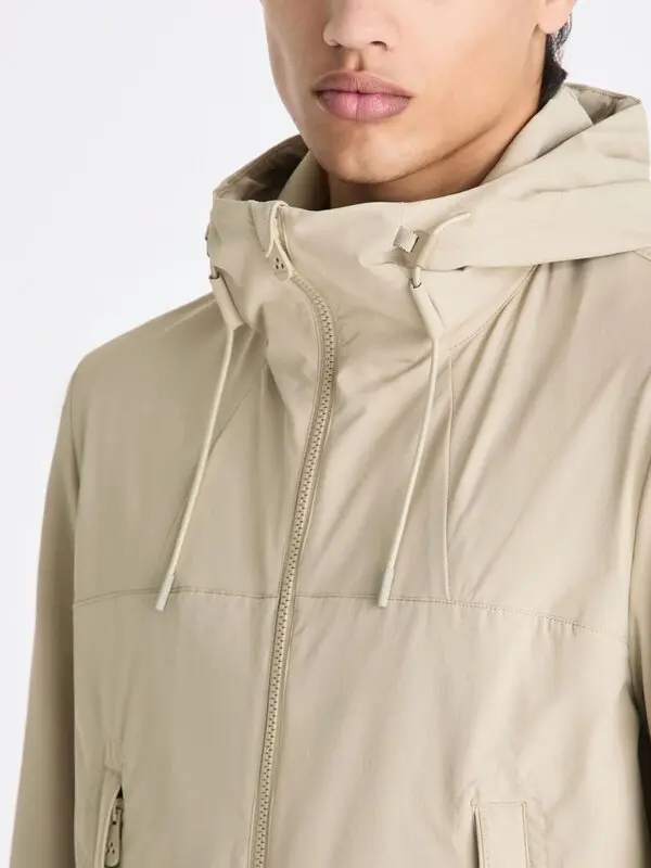 Peuterey Logo Hooded Zip-up Blouson Jacket - Beige