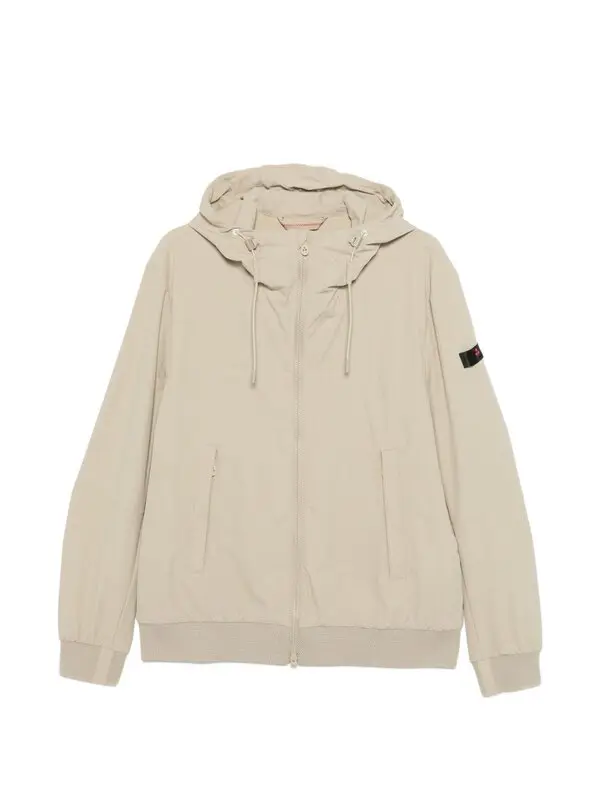 Peuterey Logo Hooded Zip-up Blouson Jacket - Beige