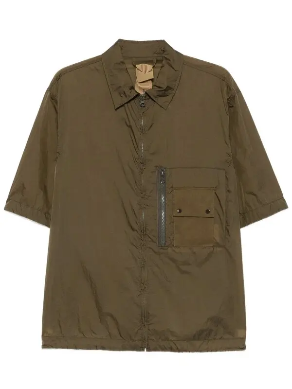 TEN C Zip-up Shirt - Green