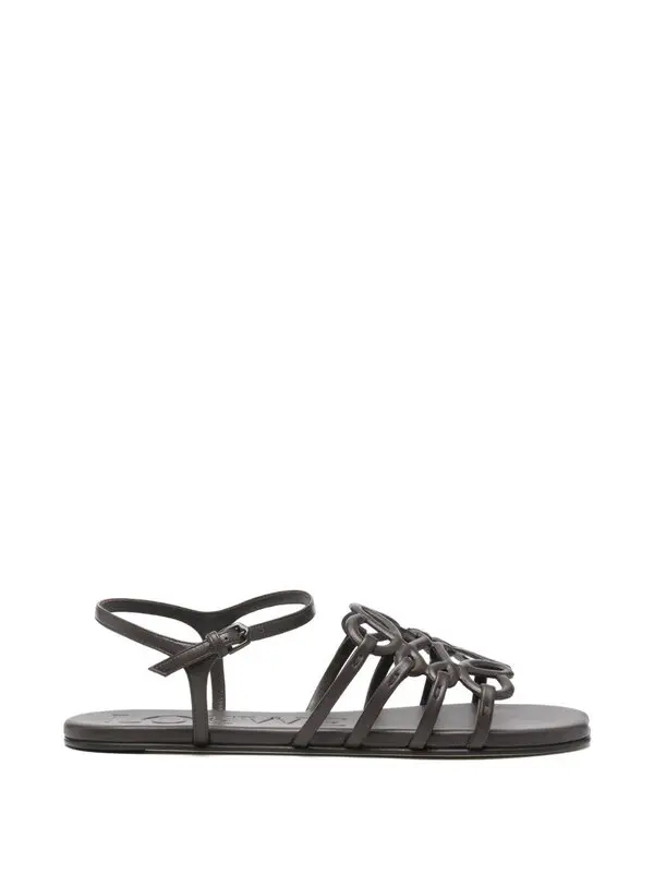 Loewe Petal Anagram Leather Sandals - Brown