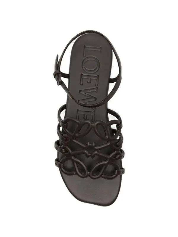 Loewe Petal Anagram Leather Sandals - Brown