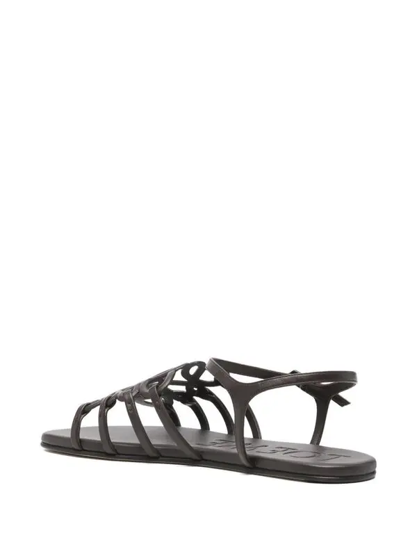Loewe Petal Anagram Leather Sandals - Brown