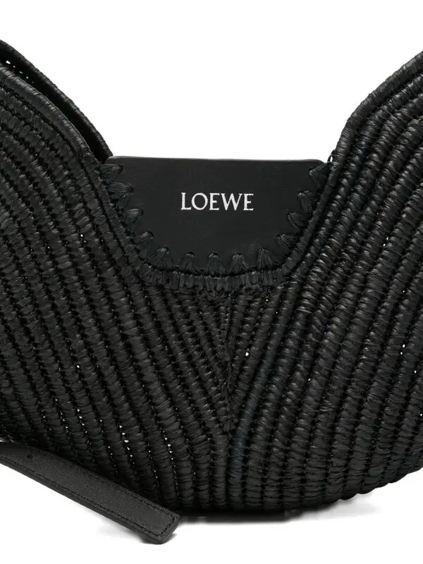 Loewe Swing Medium Raffia Shoulder Bag - Black