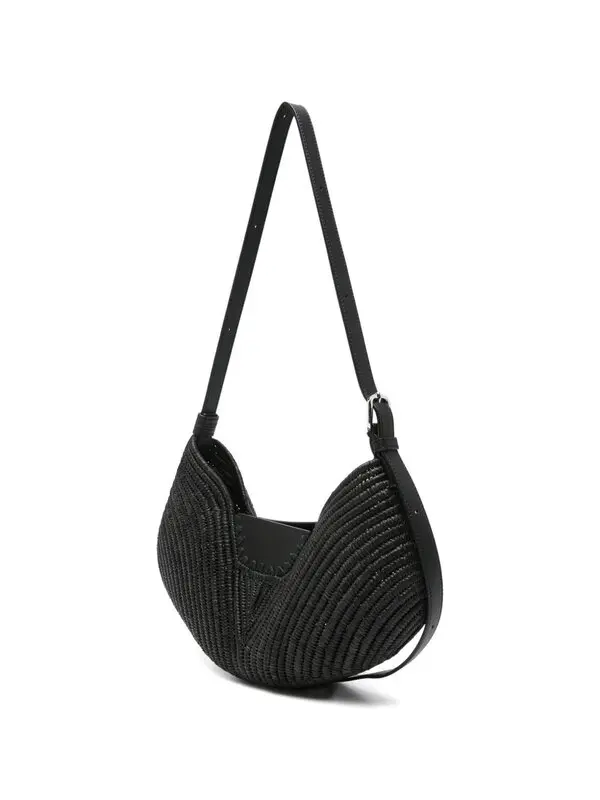 Loewe Swing Medium Raffia Shoulder Bag - Black