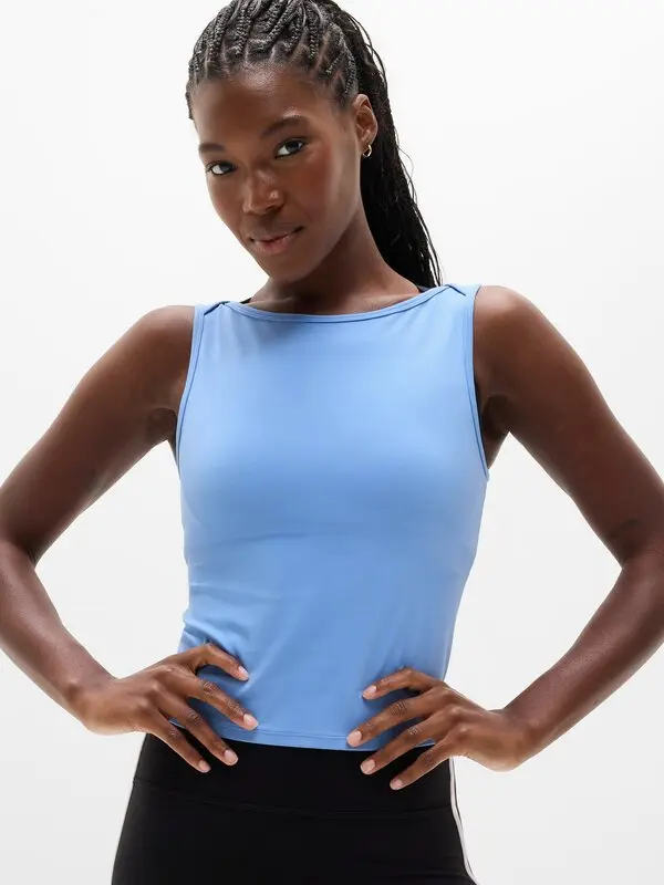 Athleta Transcend Open Back Muscle Tank - Waterfall