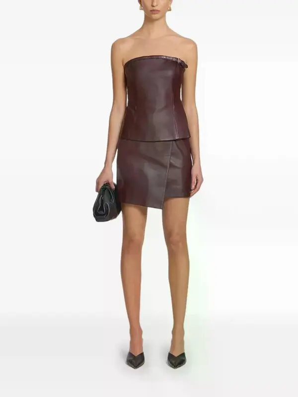 VIKTORIA & WOODS Buckle-detail Leather Bandeau Top
