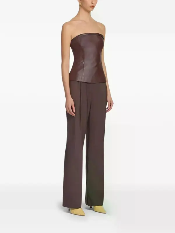 VIKTORIA & WOODS Buckle-detail Leather Bandeau Top