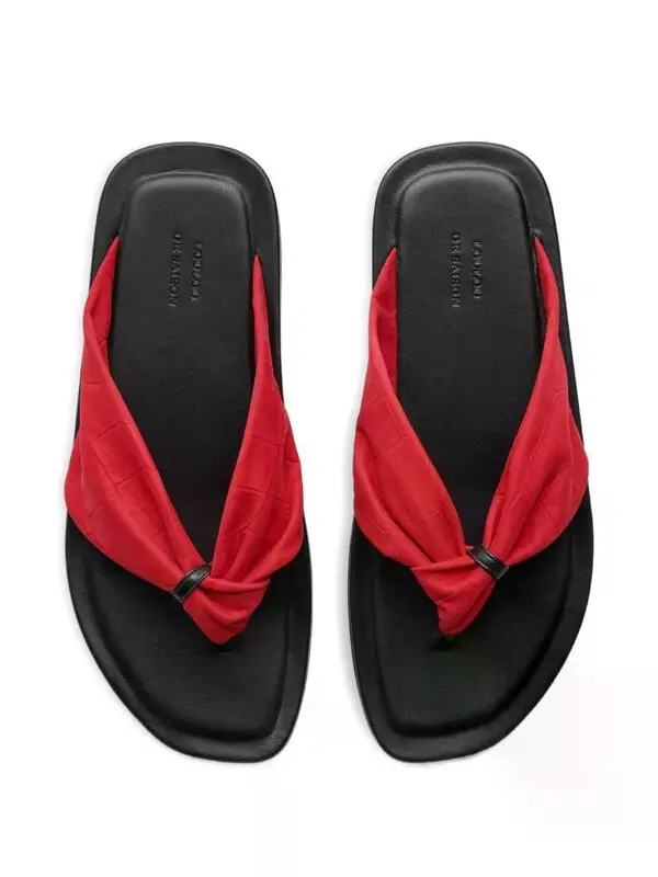Loulou De Saison Embossed Leather Knot Sandals