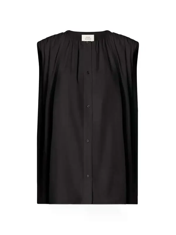 Loulou De Saison Crewneck Top With Button Fastening - Black