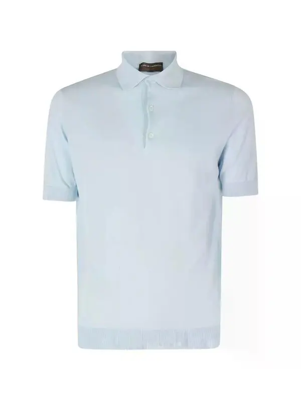 FILIPPO DE LAURENTIIS Short-sleeve Knitted Polo Shirt - Blue