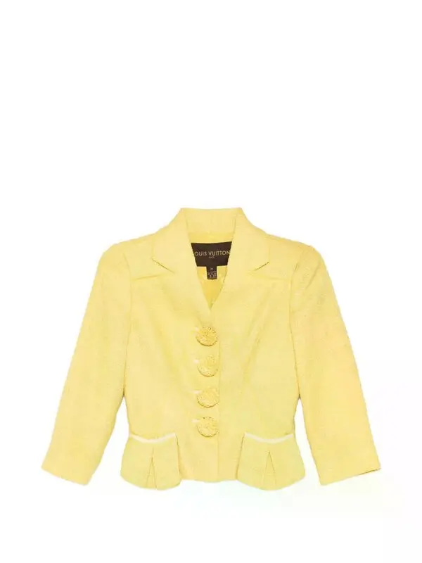 LOUIS VUITTON Tweed Cropped Blazer - Yellow