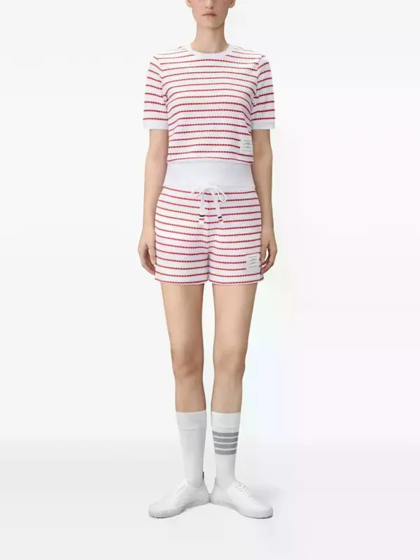 Thom Browne Honeycomb Texture Mini Shorts - White