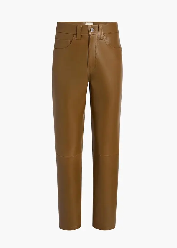 Khaite Callum Leather Pants - Dark Olive